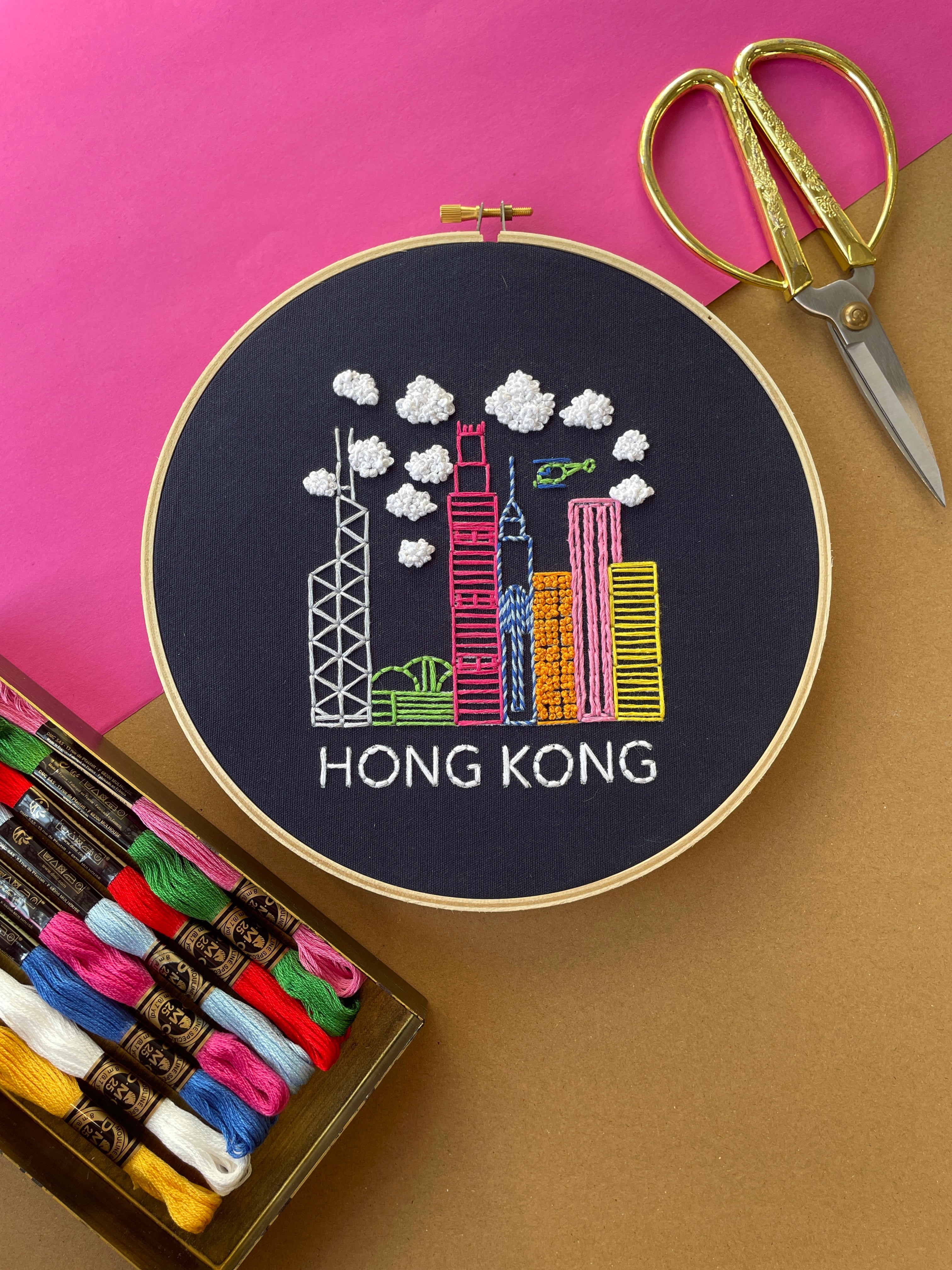 Night Skyline Embroidery Kit | Bookazine HK