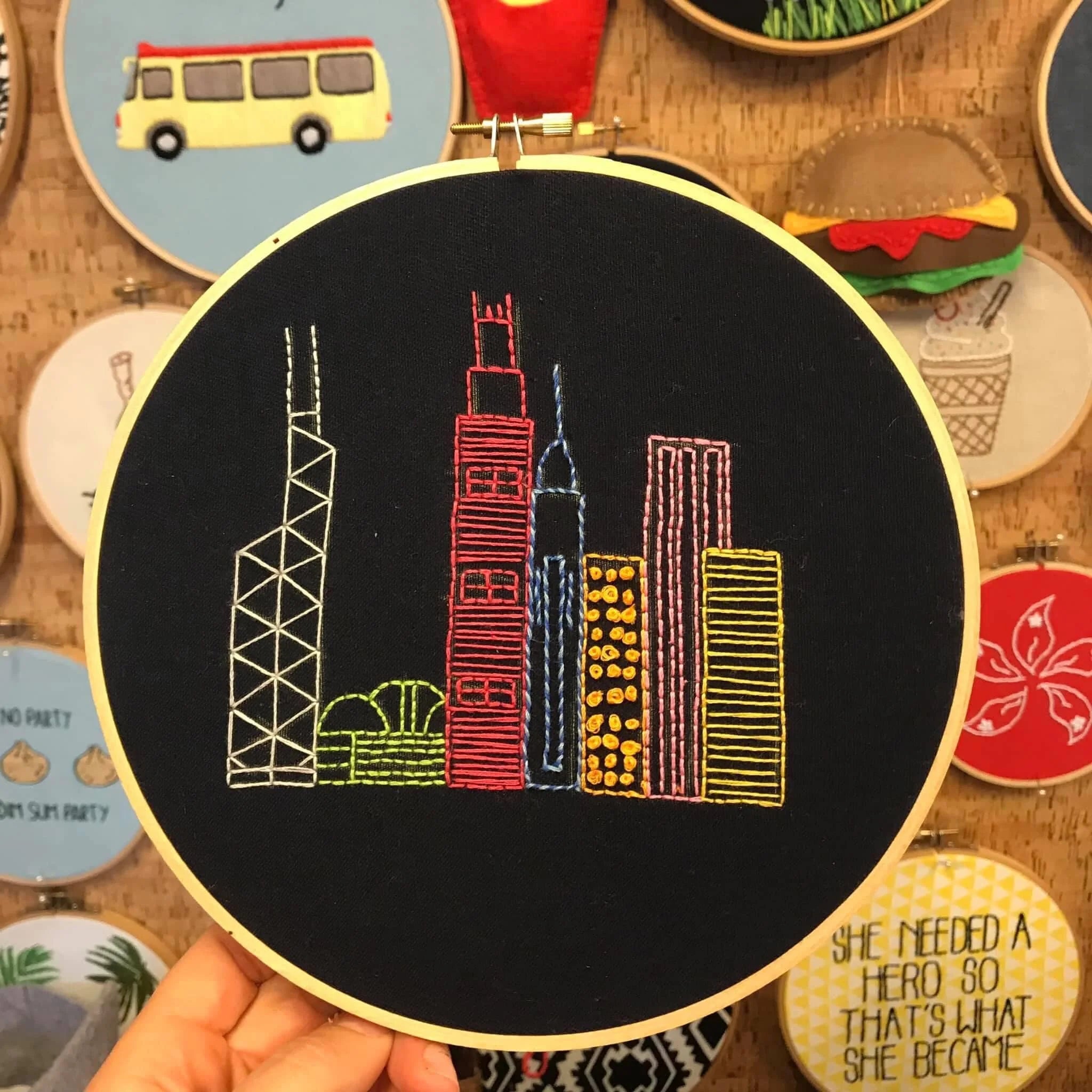 Night Skyline Embroidery Kit | Bookazine HK