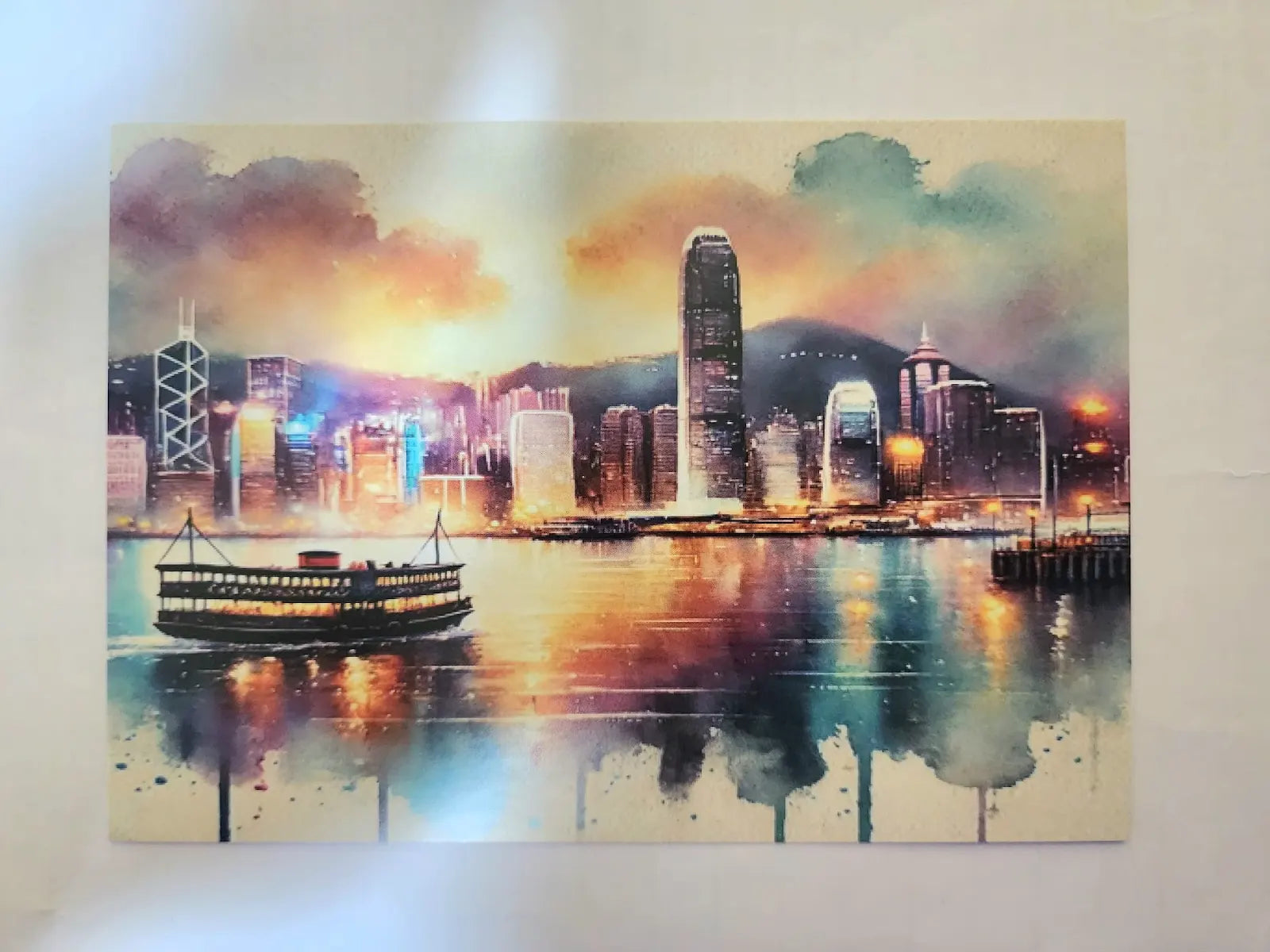 Water Color Victoria Harbour A6 Postcard | Bookazine HK