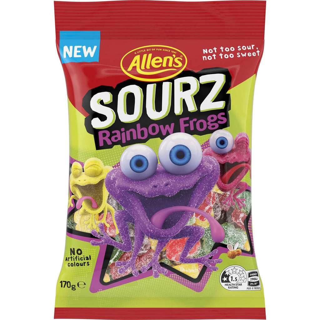 Allen's Sourz Rainbow Frogs 170G – Bookazine