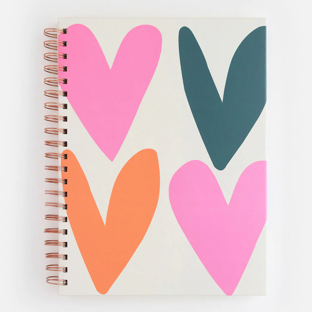 Joy Hearts A4 Spiral Hardback Notebook - Bookazine HK